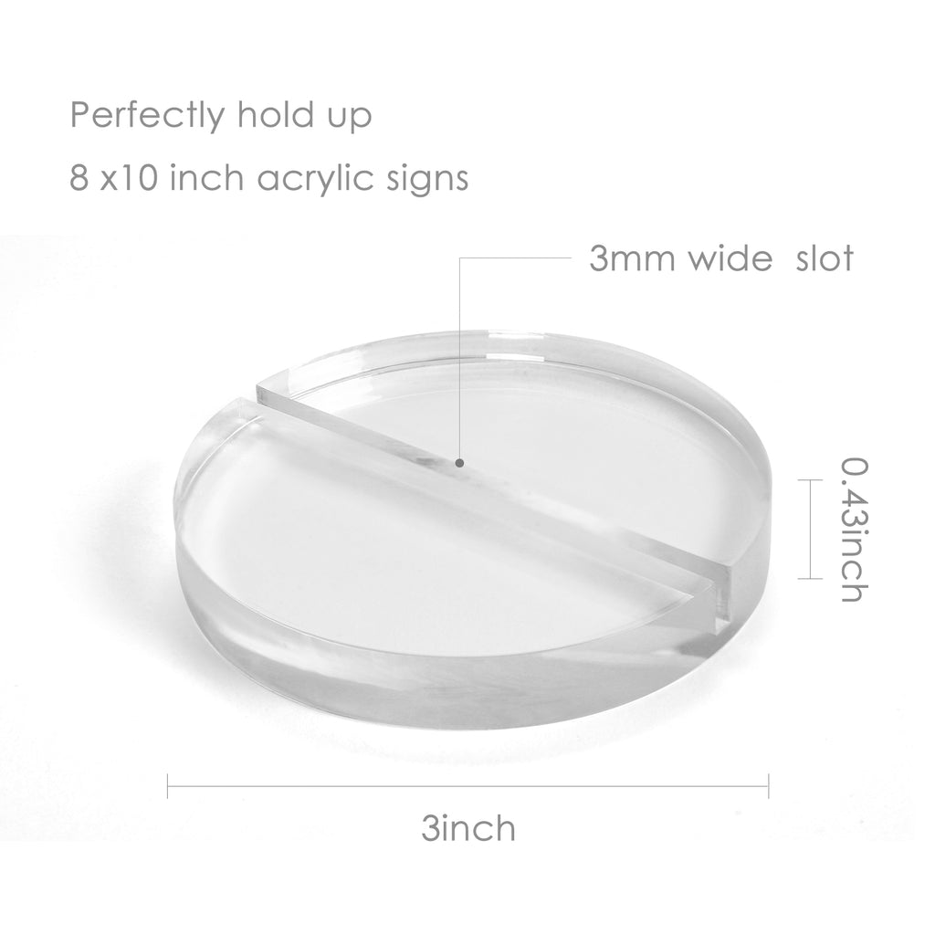 UNIQOOO 3" Clear Acrylic Round Stand |3mm Double-sided Slot Wedding Si ...