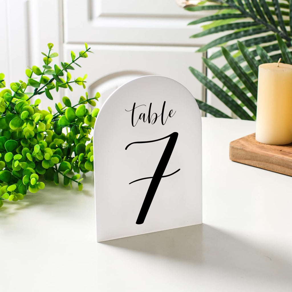 UNIQOOO White Acrylic Arch Sign, 5x7 inch Table Sign for Wedding, 1/8 ...