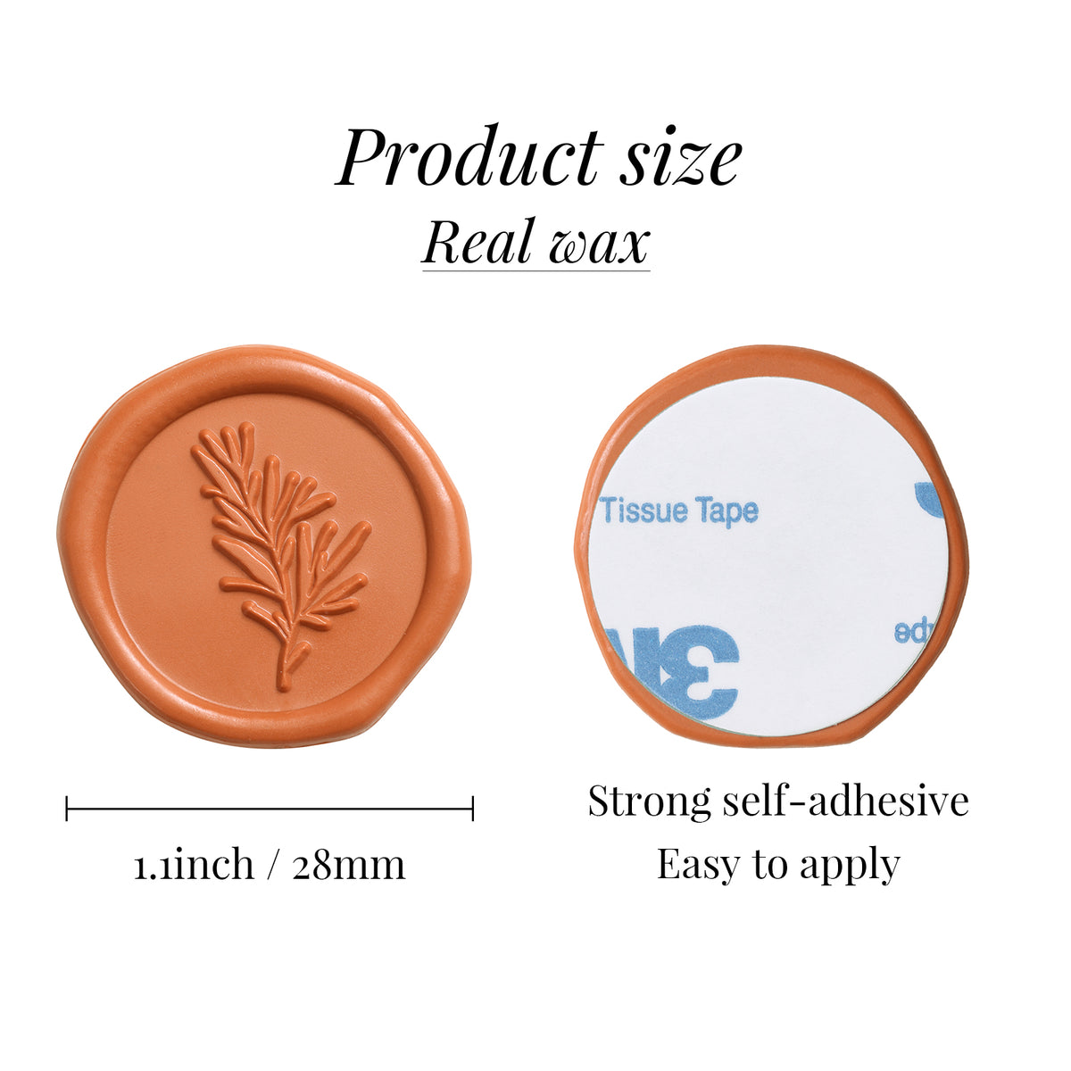 Self Adhesive Ruse Orange Terra-Cotta Wax Seal Stickers – UNIQOOO