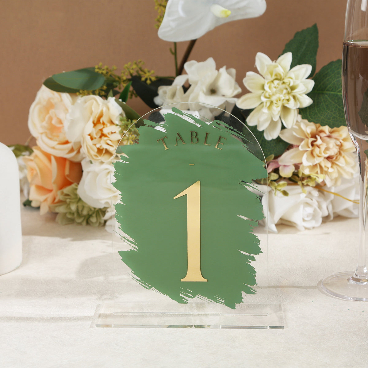 Turf Green Painted Arch Wedding Table Numbers – UNIQOOO