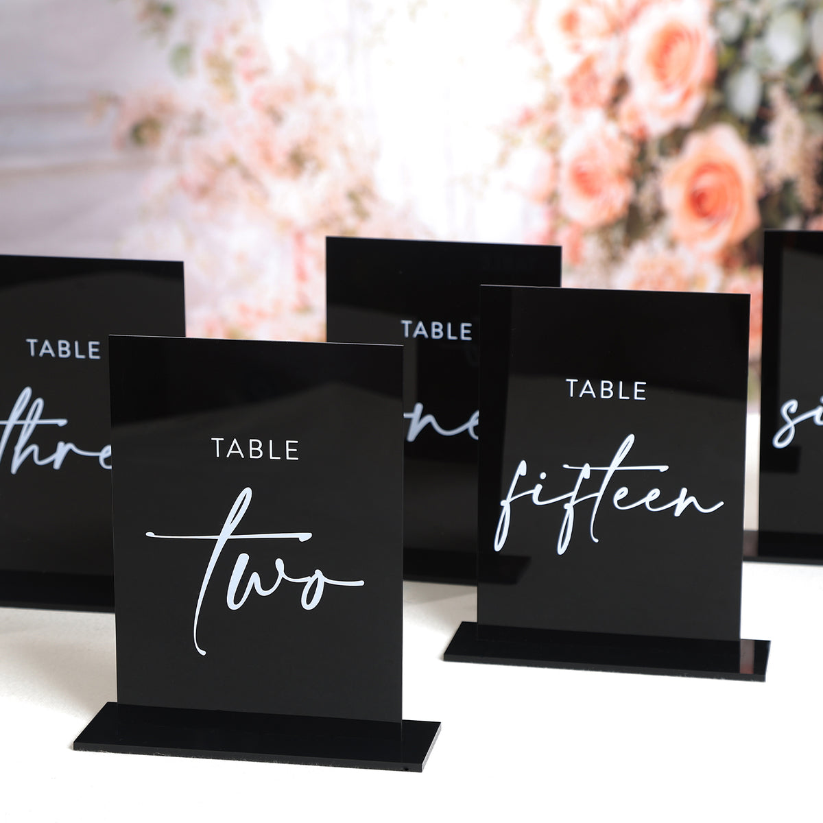 UNIQOOO Black Wedding Double Sided Table Numbers with Stands 1-20 set,