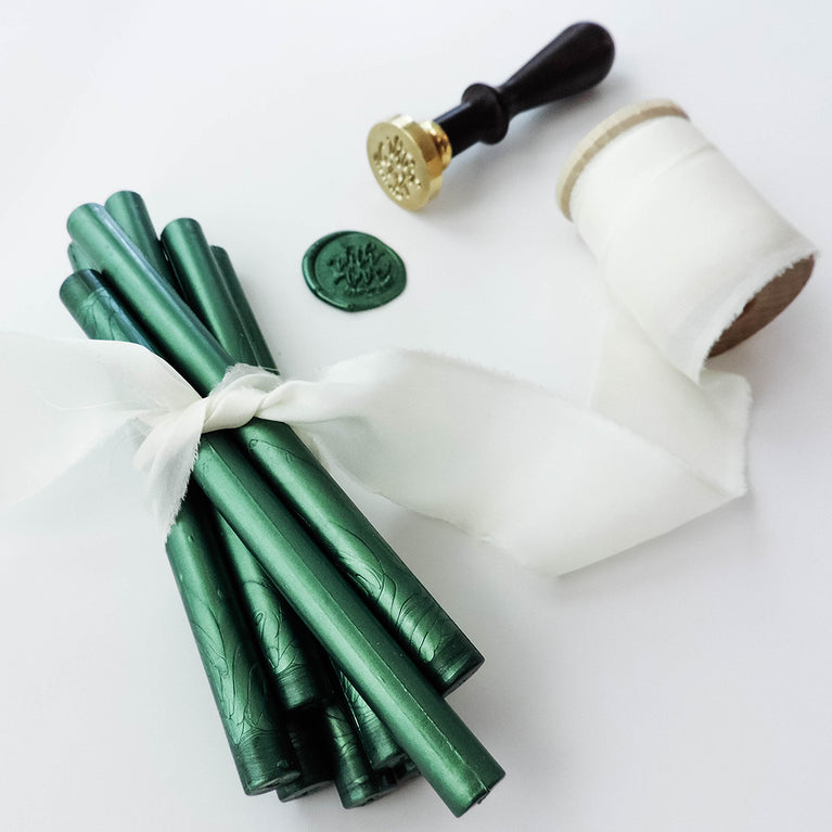 Metallic Botanical Green Sealing Wax Sticks, 8 Pack – UNIQOOO