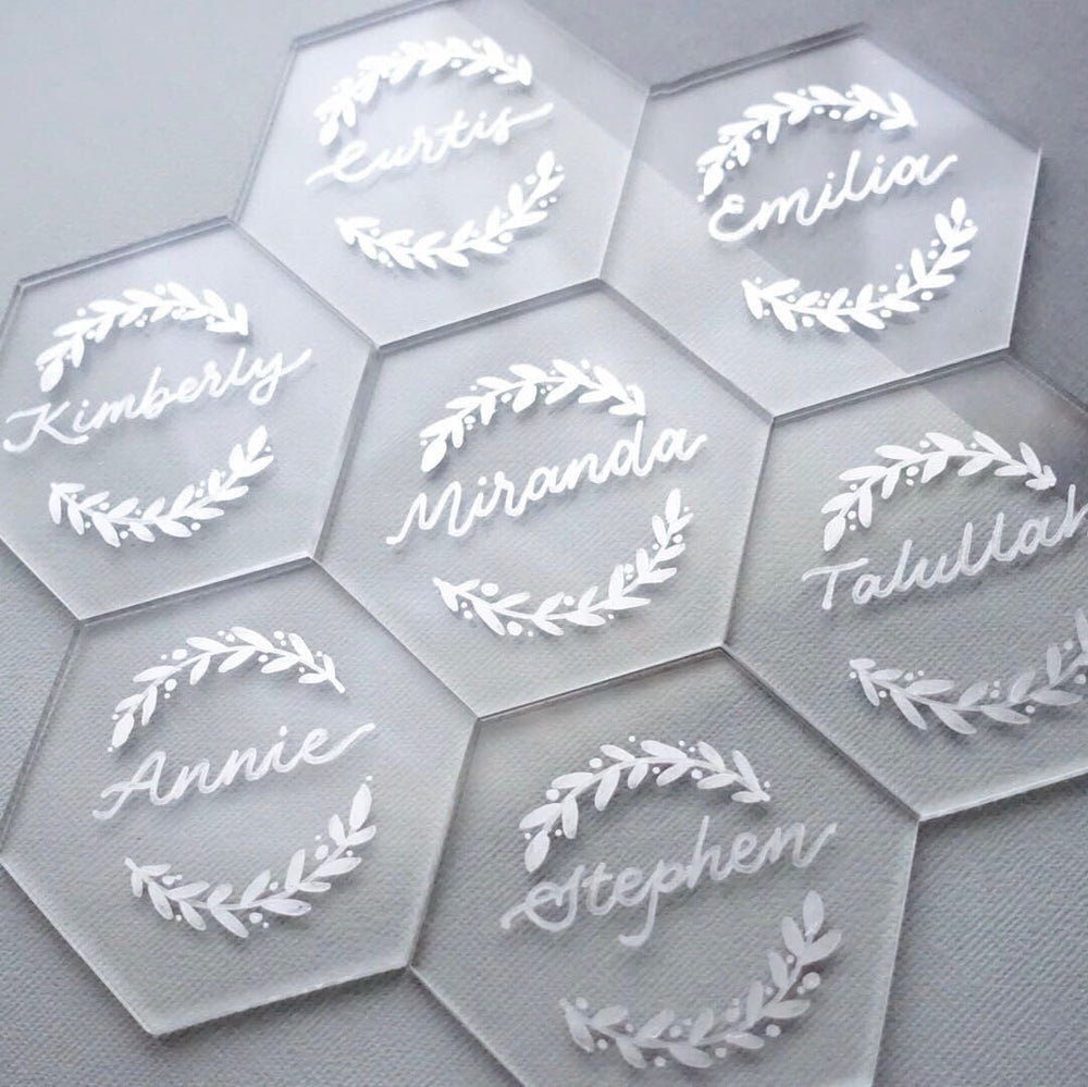 800pcs Clear Hexagon Acrylic Blanks Place Cards – UNIQOOO